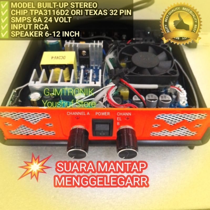 Jual POWER AMPLI CLASS D SUDAH SMPS 24V 6A | AMPLIFIER MINI 240W ...