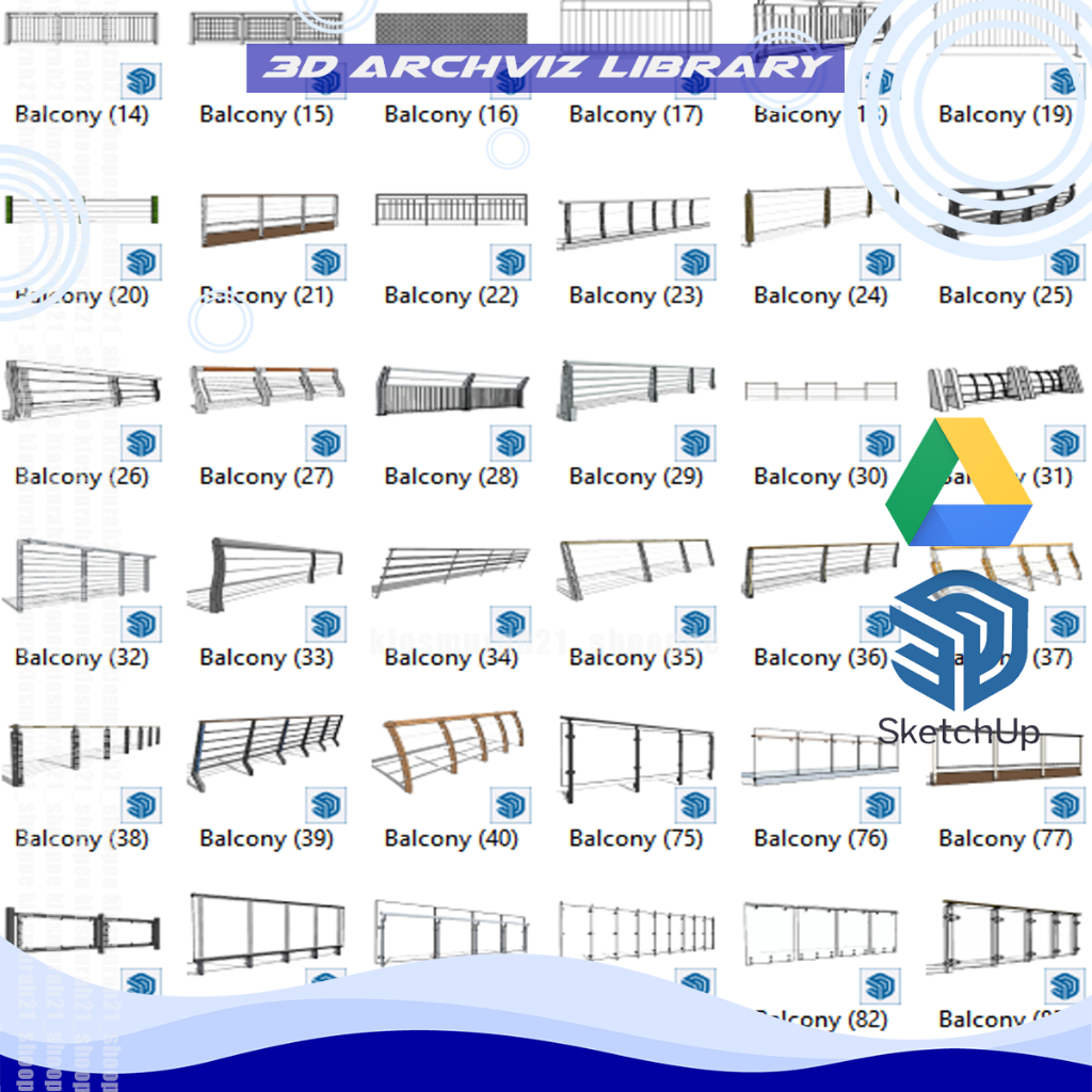 Jual 447 Railing 1 Sketchup Model Asset Library | Shopee Indonesia