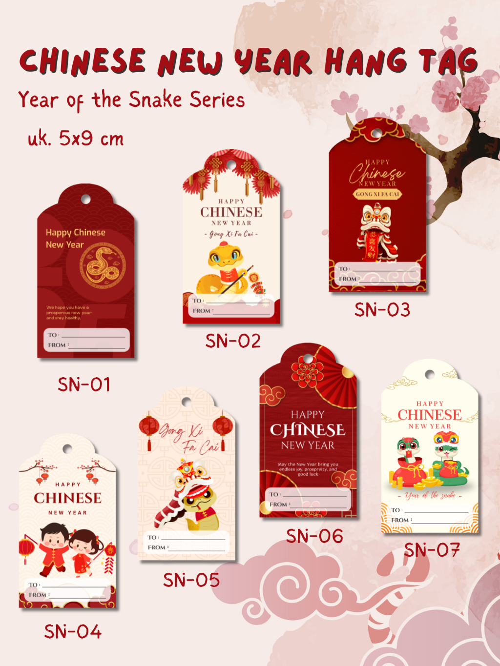 Jual NEW2025!!CHINESE NEW YEAR HANG TAG DESIGN!!! Hang Tag CNY VINTAGE ...