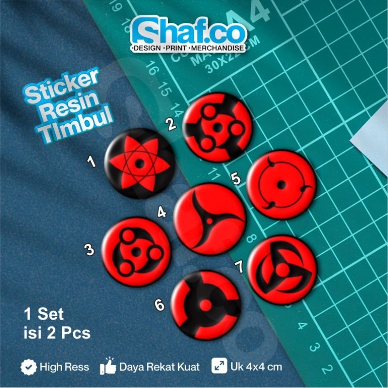 Jual Sticker Emblem Resin Timbul 3D Logo Mata Sharingan, Logo Mata ...