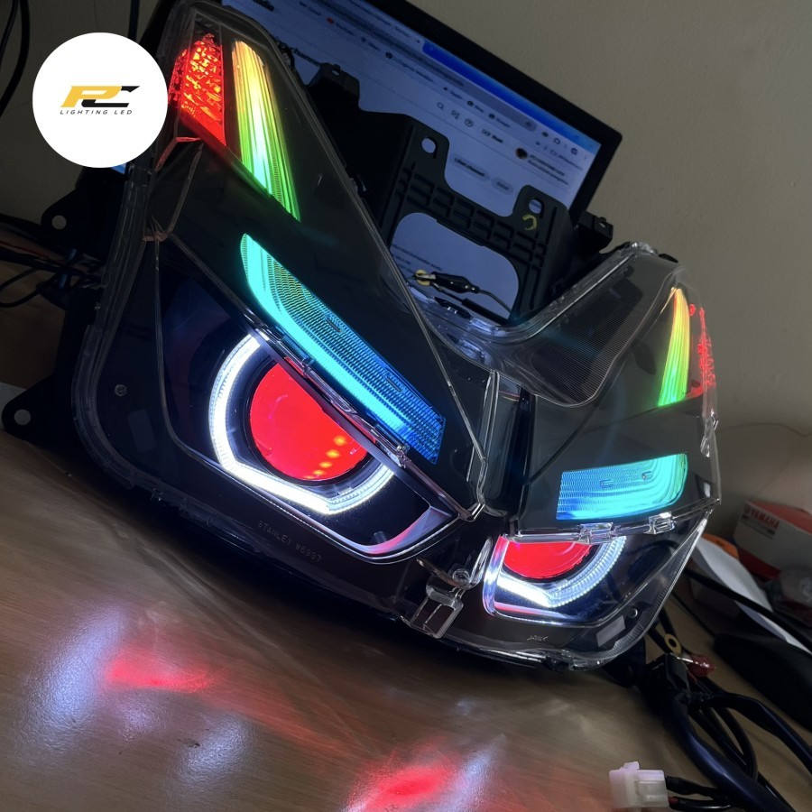 Jual LAMPU DEPAN VARIO 160 BILED AES 2.5 INCH DE RGB ALIS DRL RGB FULL ...