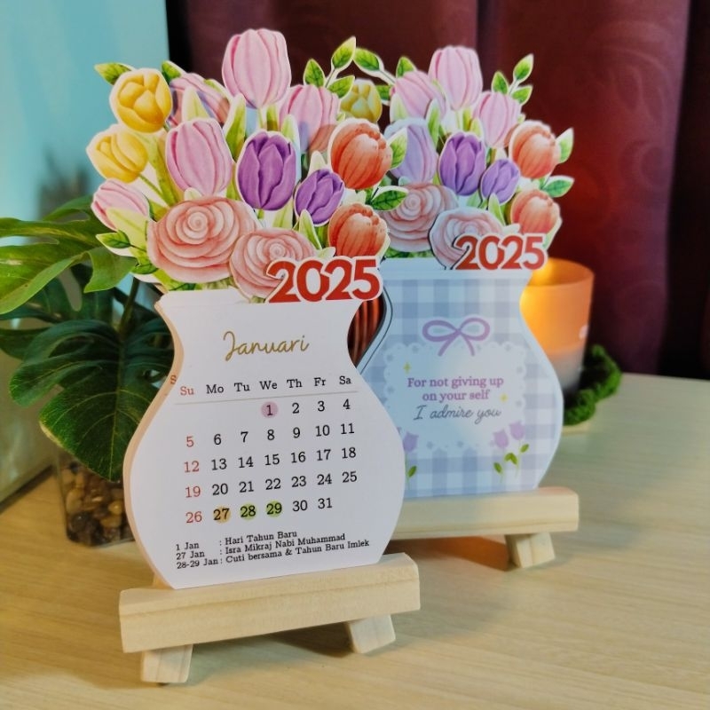 Jual Kalender Mini Estetik Kalender Meja Bunga | Shopee Indonesia