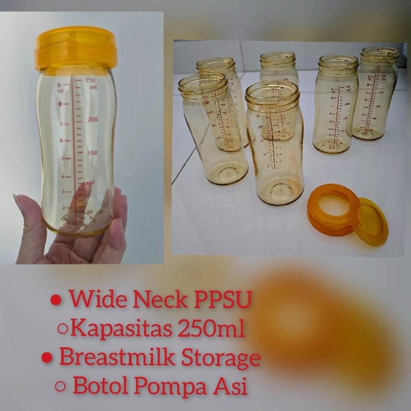 Jual Botol Pompa Asi Kapasitas Besar Penyimpan Asi PPSU 250ml / Botol Wide Neck PPSU Breast Milk ...