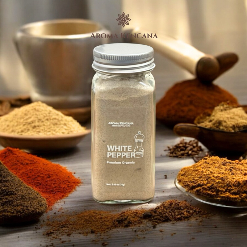Jual White Pepper / Merica Bubuk Botol Kaca Premium 70 gram meja makan ...