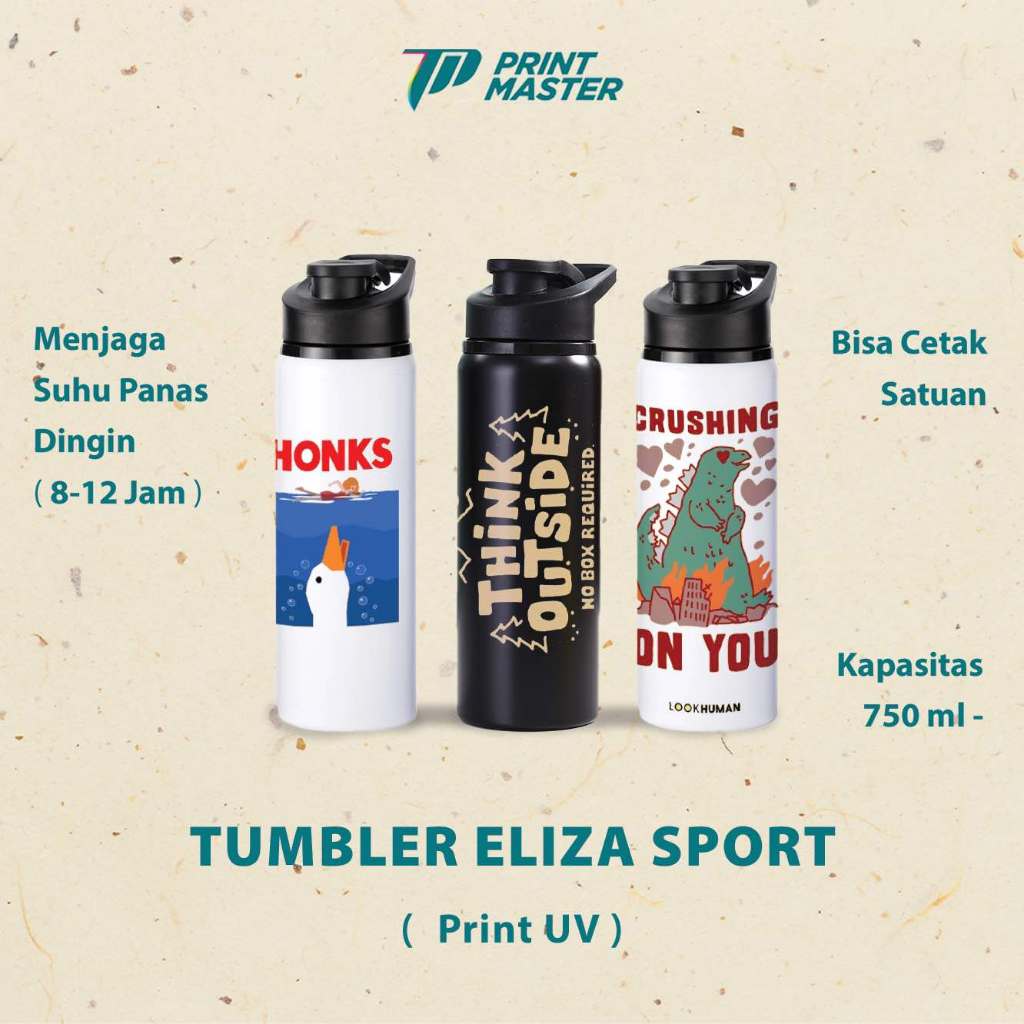 Jual Custom Botol Minum Eliza Sport 750 ml Cetak UV Full Color Souvenir ...