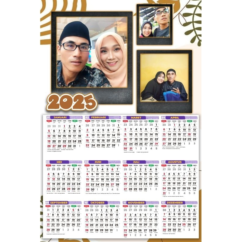 Jual Kalender 2025 selembar A3 Custom, Kalender Poster 2025 bisa pakai ...