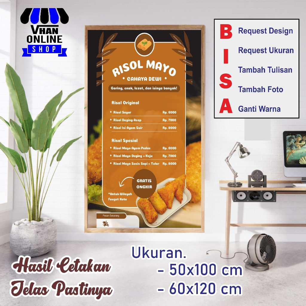 Jual Cetak Banner Spanduk Bahan Promosi Risol Mayo Keren | Shopee Indonesia