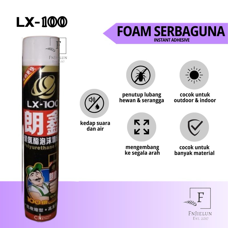 Jual PU Foam Sealant Spray 750ml Polyurethane Foam LX 100 | Shopee Indonesia