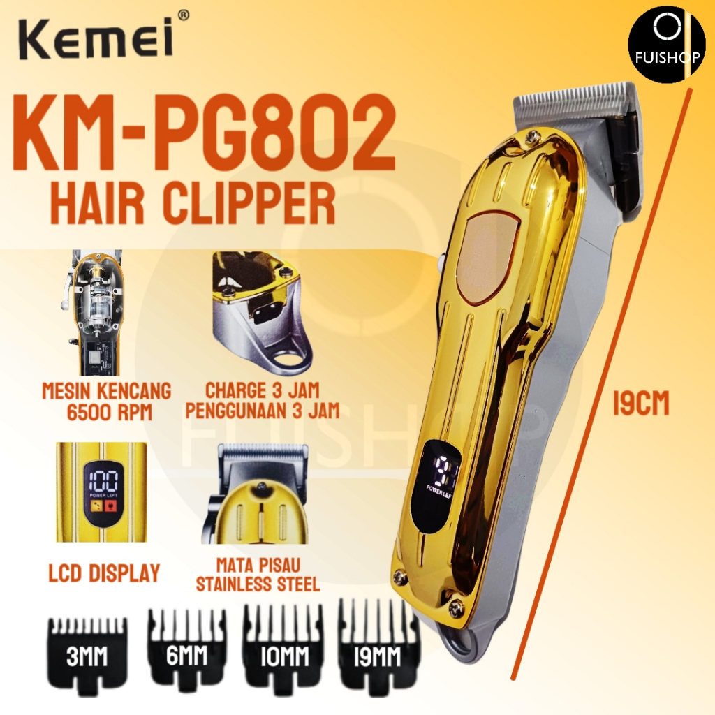 Jual Kemei KM-PG802 Hair Clipper elektrik alat cukur rambut mesin cukur rambut | Shopee Indonesia