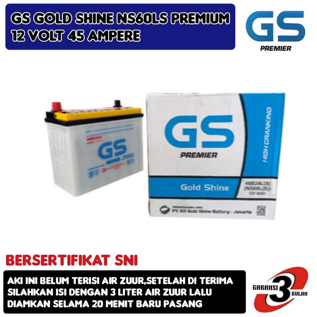 Jual Aki Mobil New Yaris/Etios/Corolla/Sienta/Vios/CRV/Avega/Lancer GS Gold Shine Ns60LS Premium ...