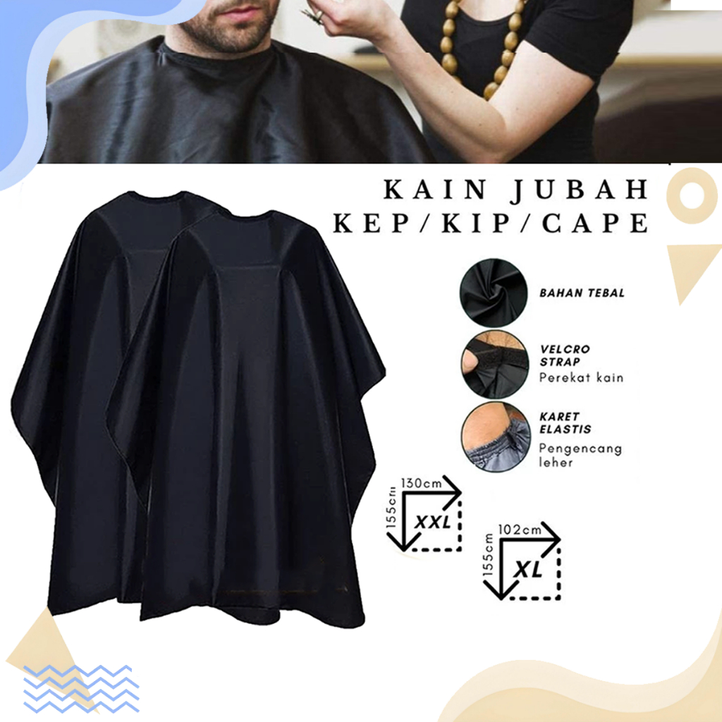Jual Kain Kep Kip Cape Jubah Potong Rambut Jubah Salon Bahan Tebal ...