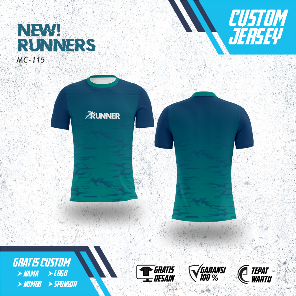 Jual Jersey Runners Three Tone Color | Kaos Running | Jersey ...