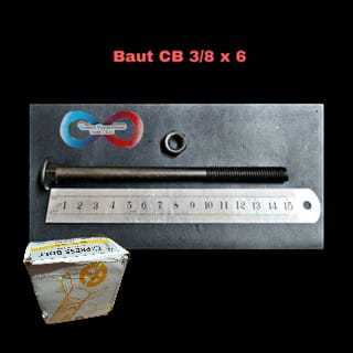 Jual BOX - Baut Mur CB 3/8 x 6 inch (Baut Payung) isi 60 pcs | Shopee ...