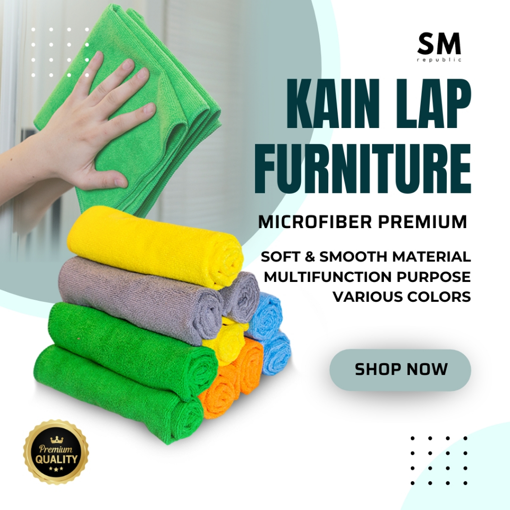Jual Kain Lap Microfiber Terry Cloth Premium Pembersih Dapur Furnitur ...
