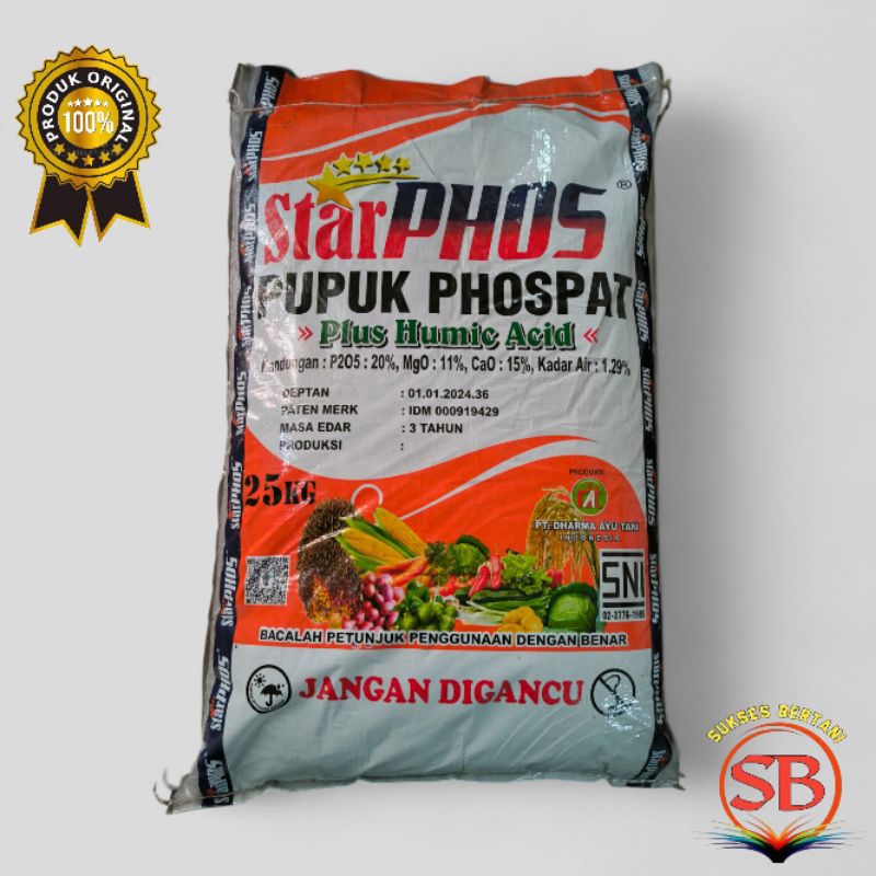 Jual PUPUK PHOSPAT STARPHOS PLUS HUMIC ACID - KEMASAN ORIGINAL 25 KG ...