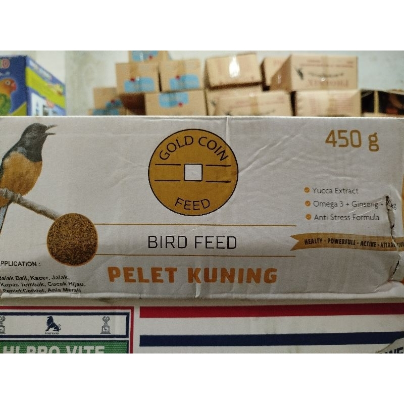 Jual Gold Coin Feeding Pelet Kuning Bird Feed 450g | Shopee Indonesia