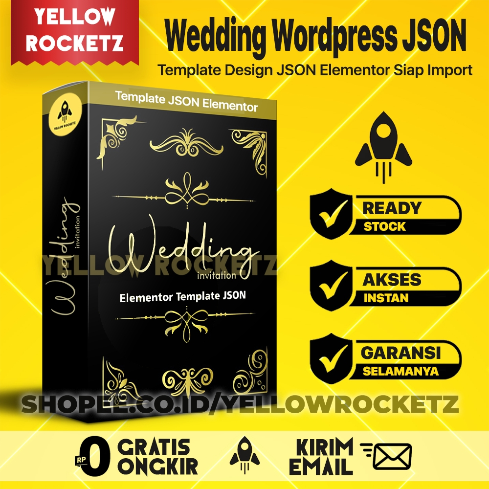 Jual Template WEDDING WordPress JSON Elementor - Landing Page Undangan Pernikahan Template ...