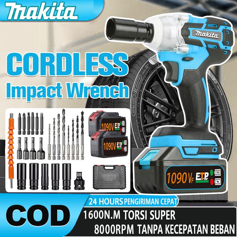 Jual MAKlTA 1090V/588V Cordless Impact wrench Brushless Mesin bor ...