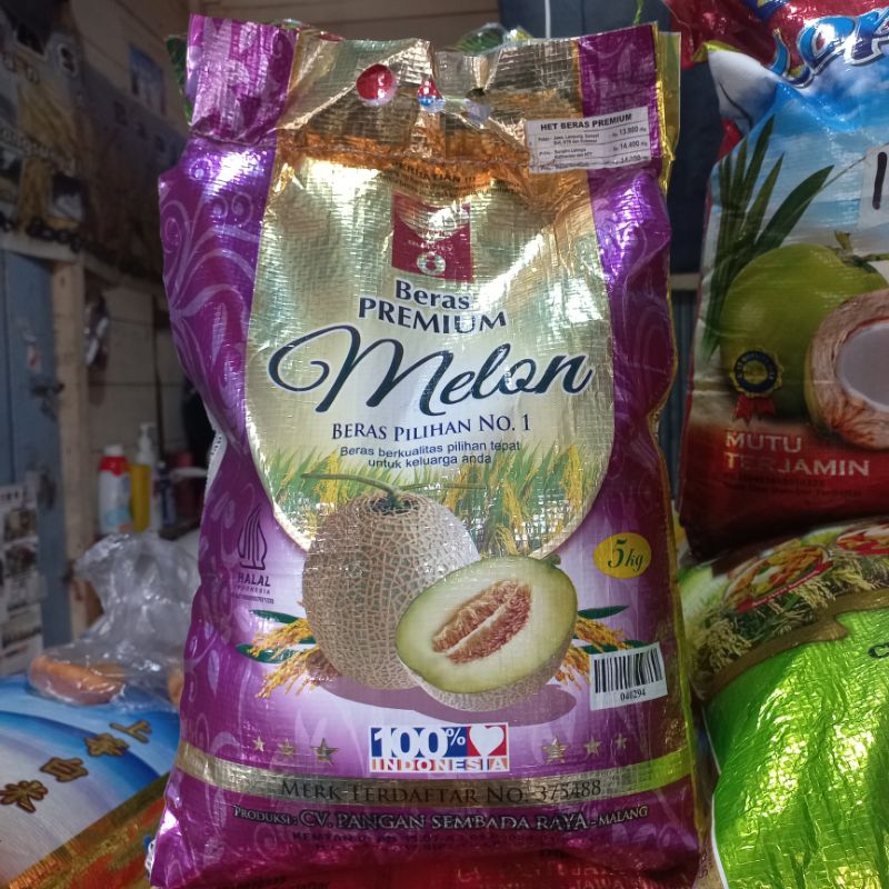 Jual Beras Premium Melon Pilihan No. 1 melon 5kg | Shopee Indonesia