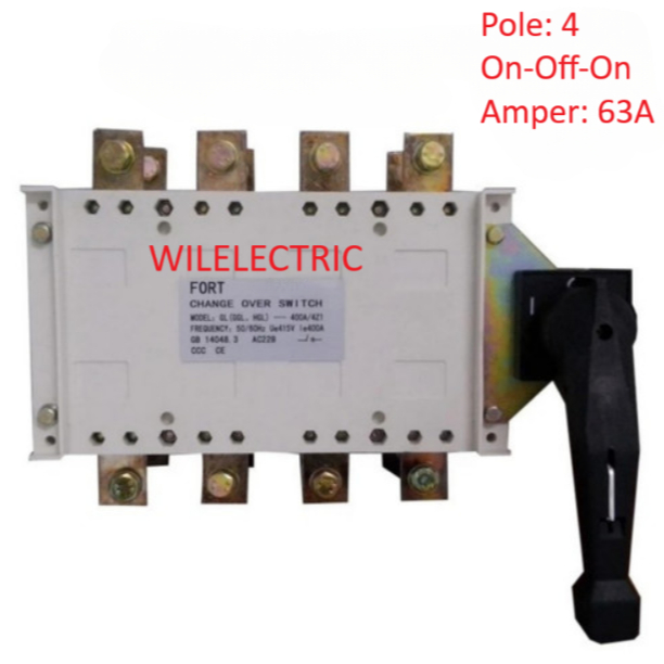 Jual Change Over Switch COS Manual 4P 63A 4 Pole 63 Ampere 63 A Ohm ...