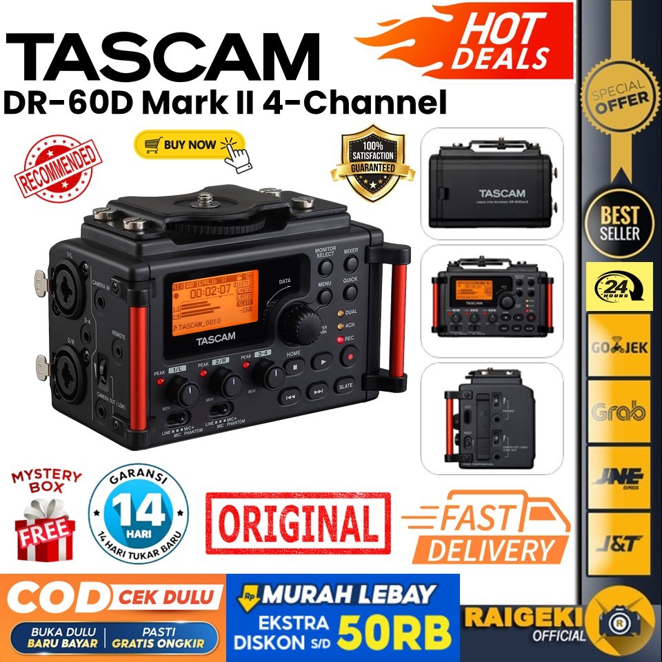 Jual Tascam DR-60D Mark II 4-Channel Portable Recorder for DSLR ...