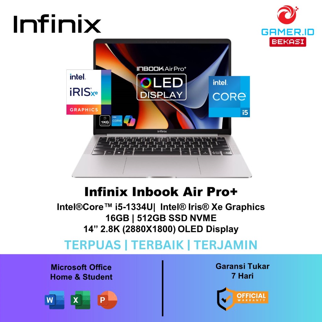 Jual INFINIX INBOOK AIR PRO+ OLED I5 1334U 16GB 512GB W11 14.0 2.8K ...