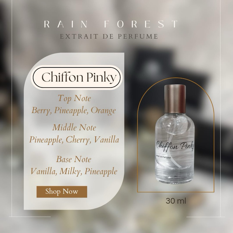 Jual Rain Forest Extrait de Perfume Chiffon Pinky 30ml | Shopee Indonesia