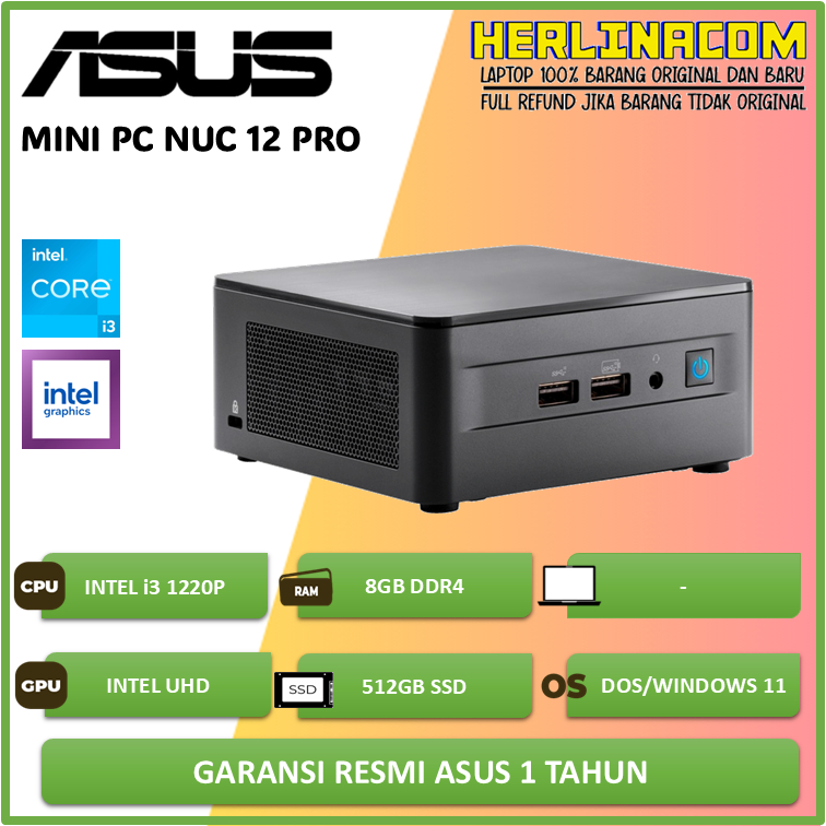 Jual ASUS MINI PC NUC 12 PRO INTEL CORE i3 1220P 8GB 512GB WINDOWS 11 ...