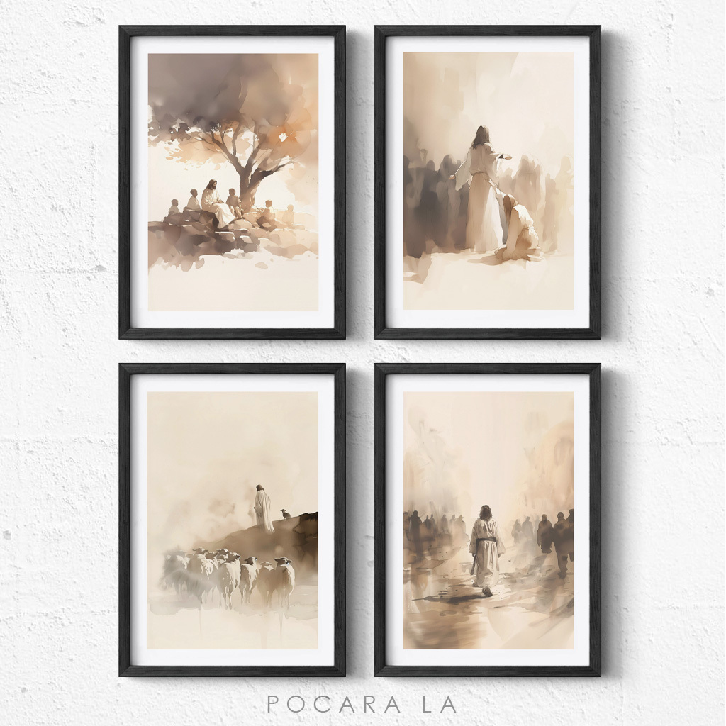 Jual Hiasan Dinding Bingkai Poster Lukisan Tuhan Yesus Dekorasi ...