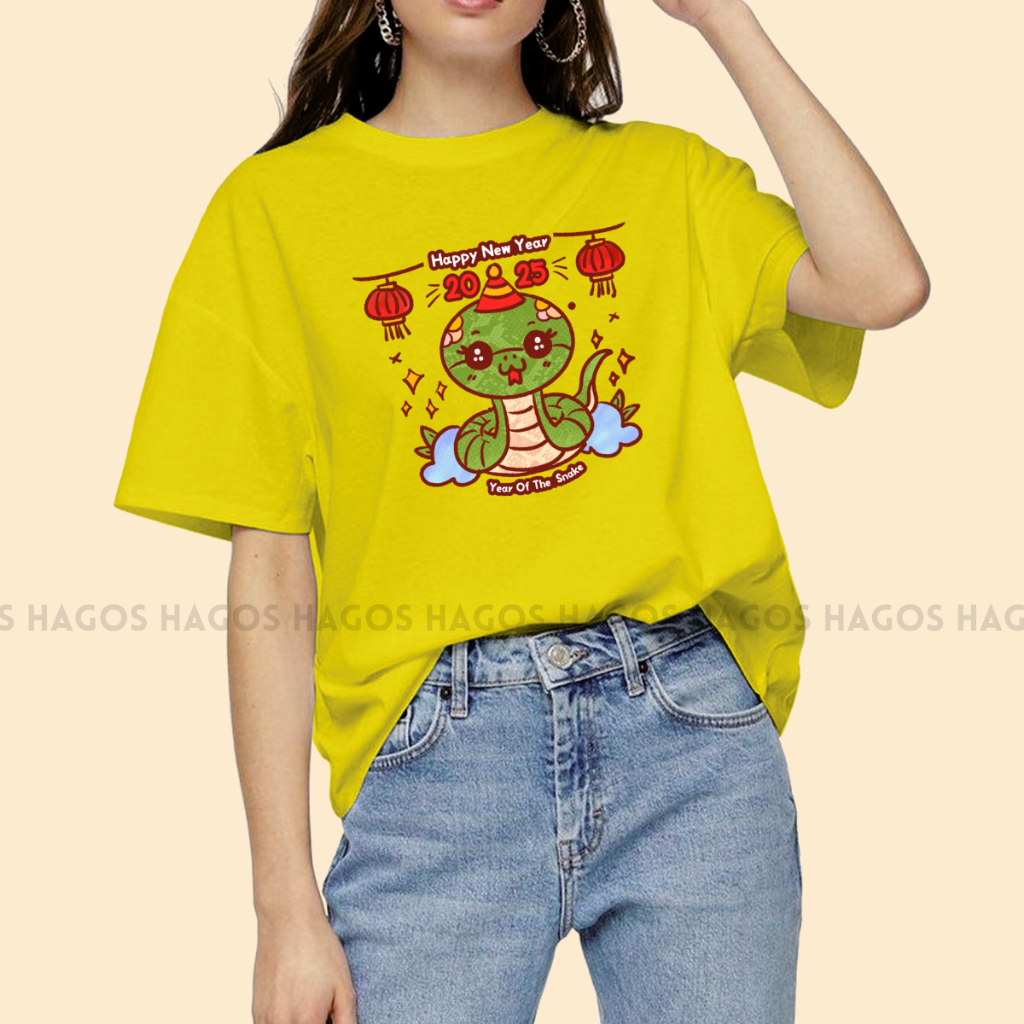 Jual Kaos atasan baju Year Of The Snake Happy New 2025 ular seragam ...