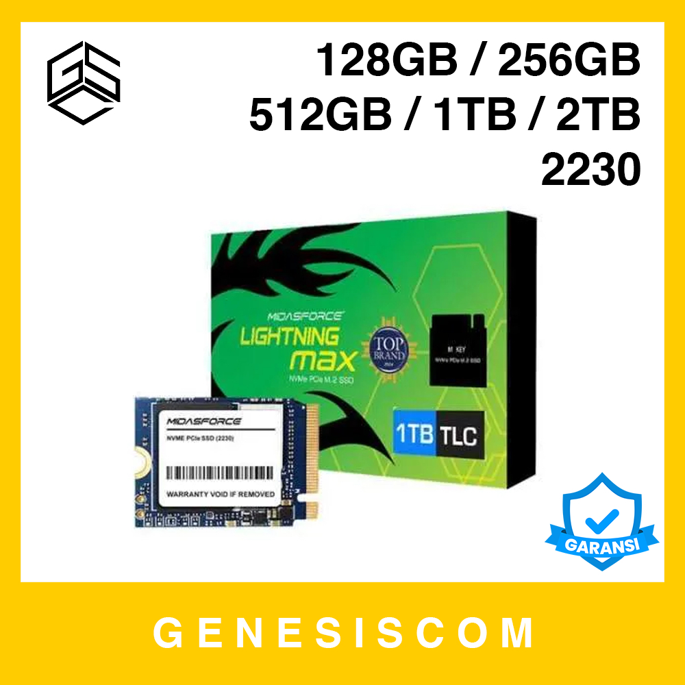 Jual SSD MIDASFORCE Lightning Max 2230 - 128GB/256GB/512GB/1TB/2TB - M ...