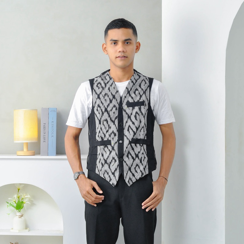 Jual OUTER VEST GIGA SLIMFIT TENUN ASLI toxedo unisex outer pria wanita ...