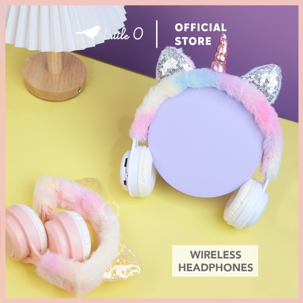 Jual LITTLE O Headphone Stereo Bando Headset Unicorn Wireless Bluetooth ...