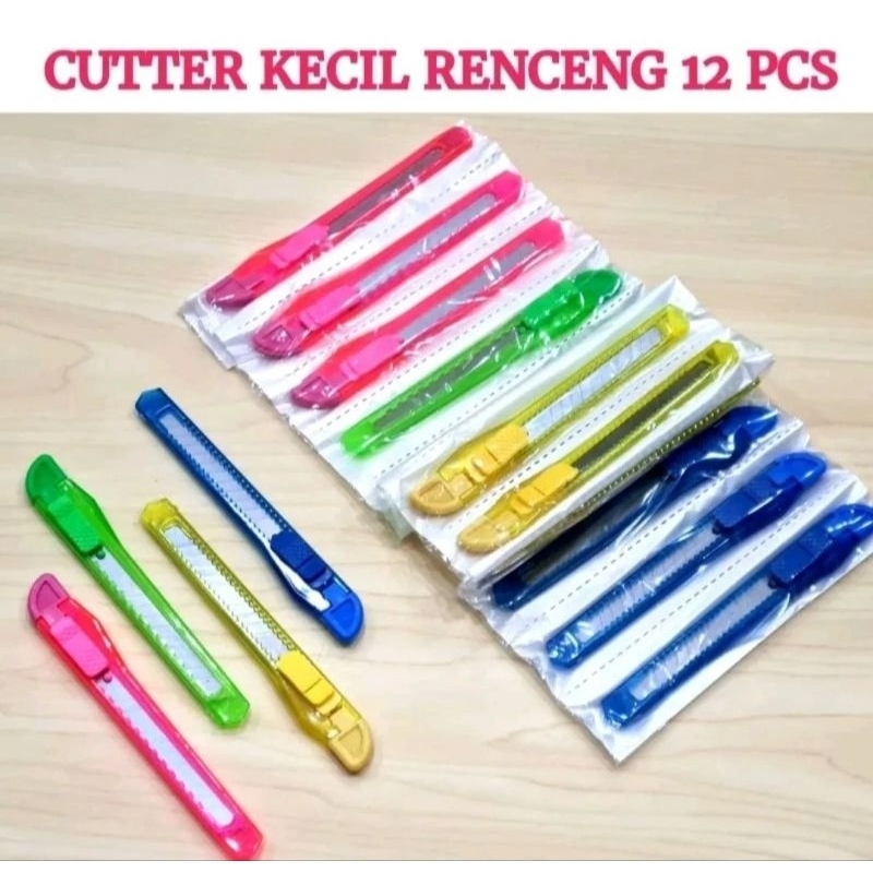 Jual Pisau cutter kecil 1 renceng isi 12 pcs | Shopee Indonesia