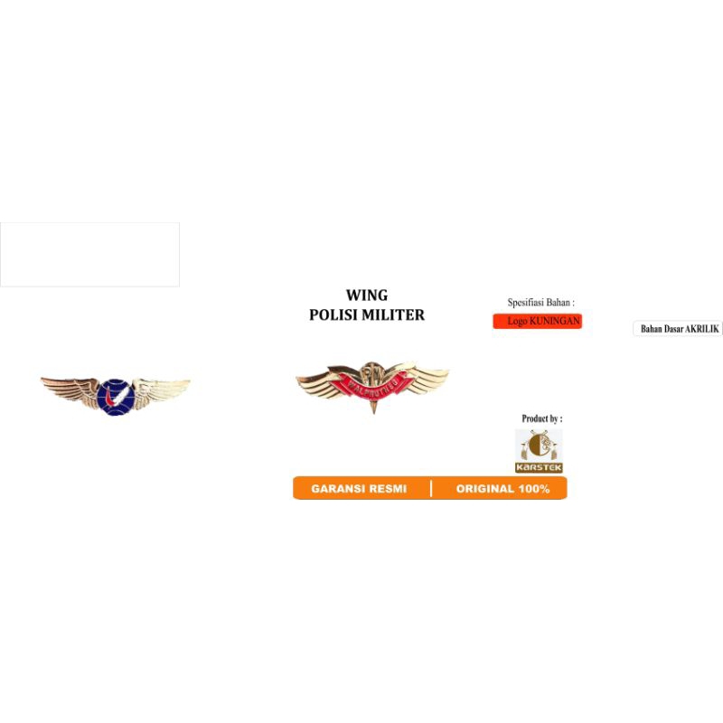 Jual brevet wing walprotneg polisi militer. | Shopee Indonesia