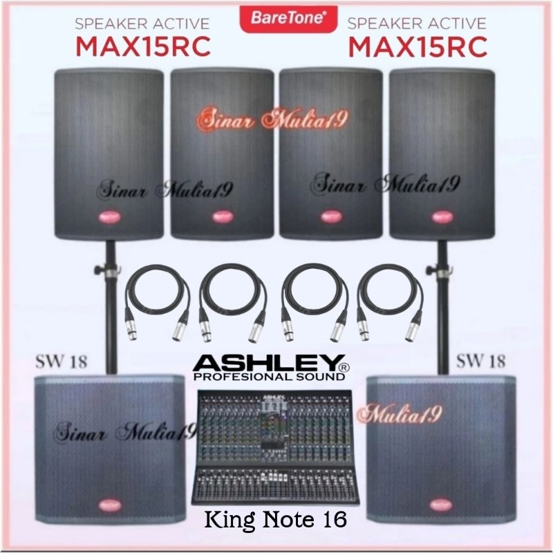 Jual Paket Sound System Outdoor 4 Unit Speaker Aktif 15 Inch BareTone MAX15RC 2 Unit Subwoofer ...