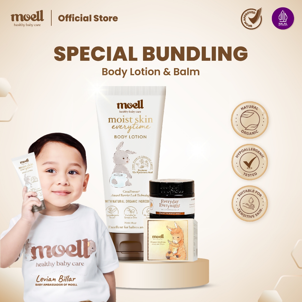 Jual Moell Special Bundling Body Lotion 185gr & Multipurpose Balm 30gr ...
