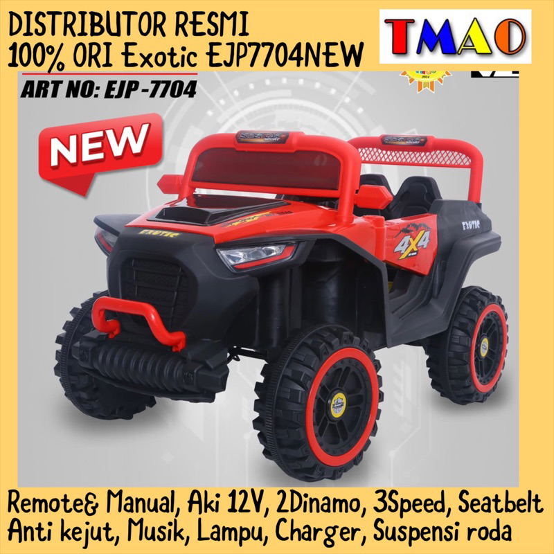 Jual Mobil Aki Anak Jeep Rubicon EXOTIC EJP-7704 EJP7704 PMB M-8788 UTX ...