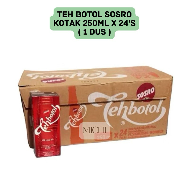 Jual SOSRO Minuman Teh Kotak 250ml Dus Isi 24 Pcs Sosro Teh Botol 250 ml 24's | Shopee Indonesia