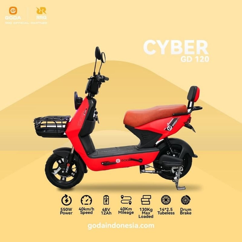 Jual E-BIKE / Sepeda listrik Merk Goda 120 CYBER GARANSI RESMI By Goda ...