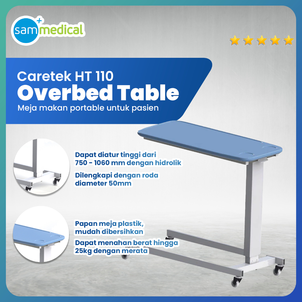 Jual Caretek Meja Makan Pasien HT 110 / Meja Rumah Sakit / Over Bed ...
