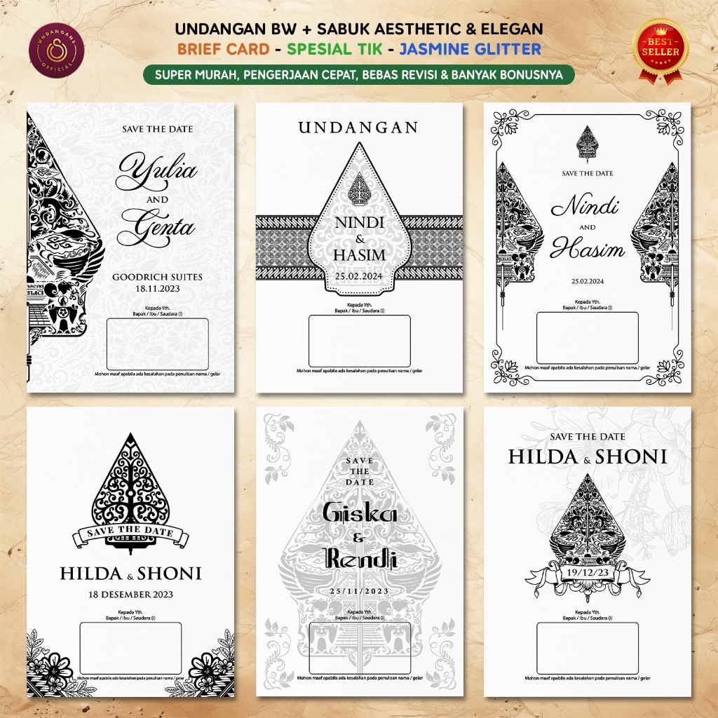 Jual Undangan Pernikahan Tema Adat Jawa Kraft Rustic Mewah Elegan ...