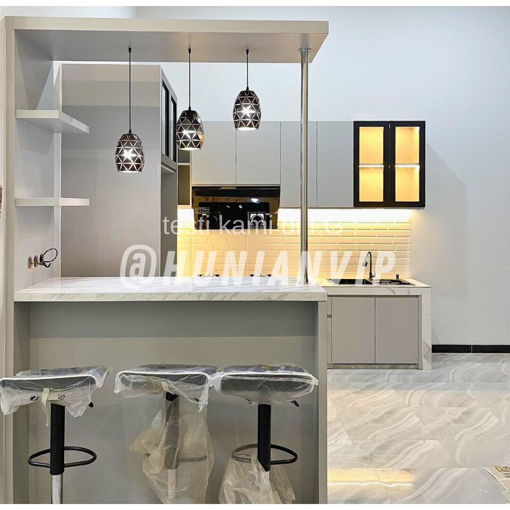 Jual Mini bar minimalis / kitchen set mini bar finishing aluminium acp terpasang | Shopee Indonesia