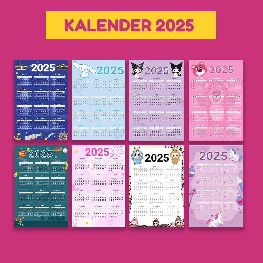 Jual Kamila Creative - Kalender 2025 Motif Kartun Kalender Tahun Baru ...