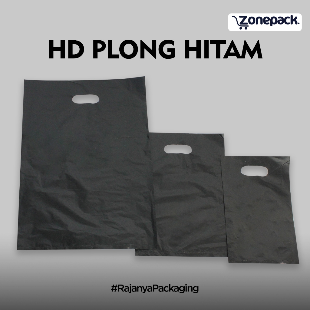 Jual [100 PCS ] Plastik HD Plong Hitam Perpack | Kantong Plastik Baju ...