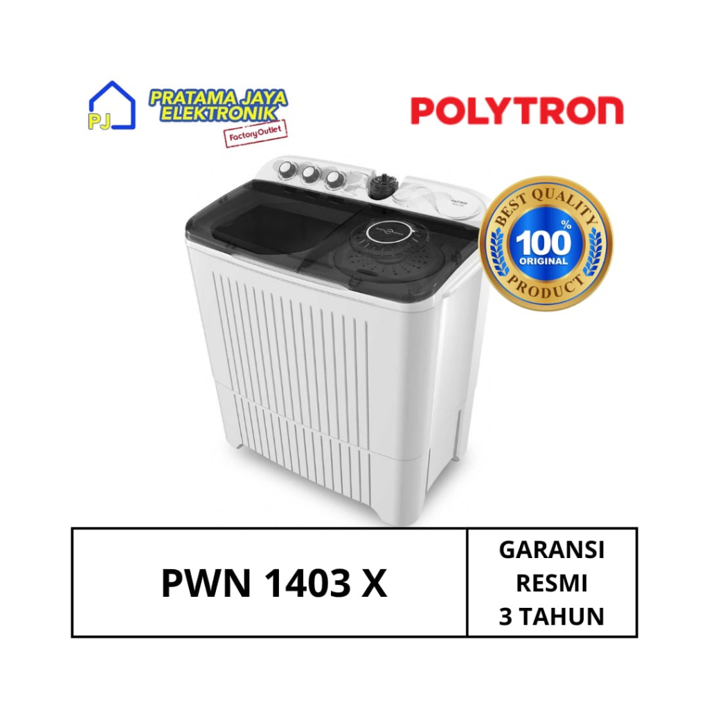 Jual POLYTRON MESIN CUCI 2 TABUNG PWM 1403X/B KAPASITAS 14KG | Shopee ...