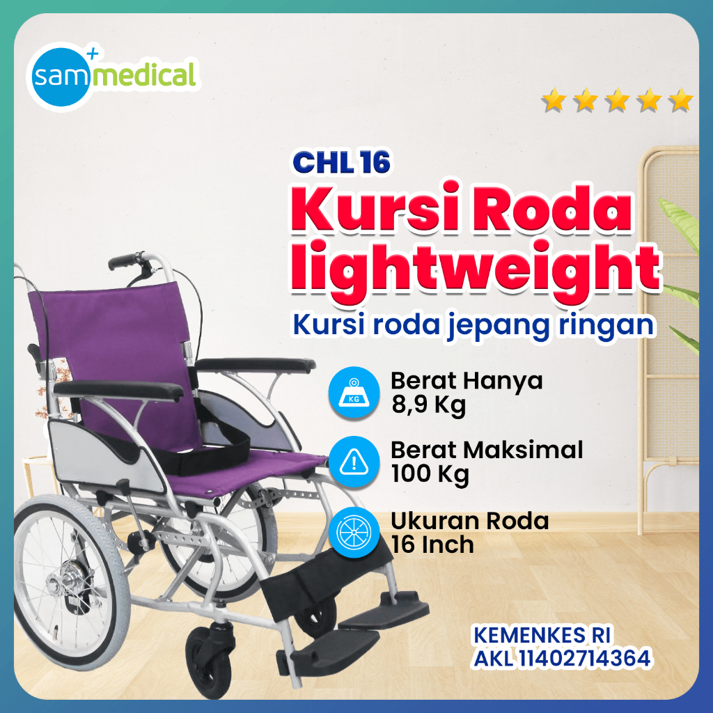 Jual Kawamura Kursi Roda Jepang Ringan Berkualitas CHL16 / Lightweight ...