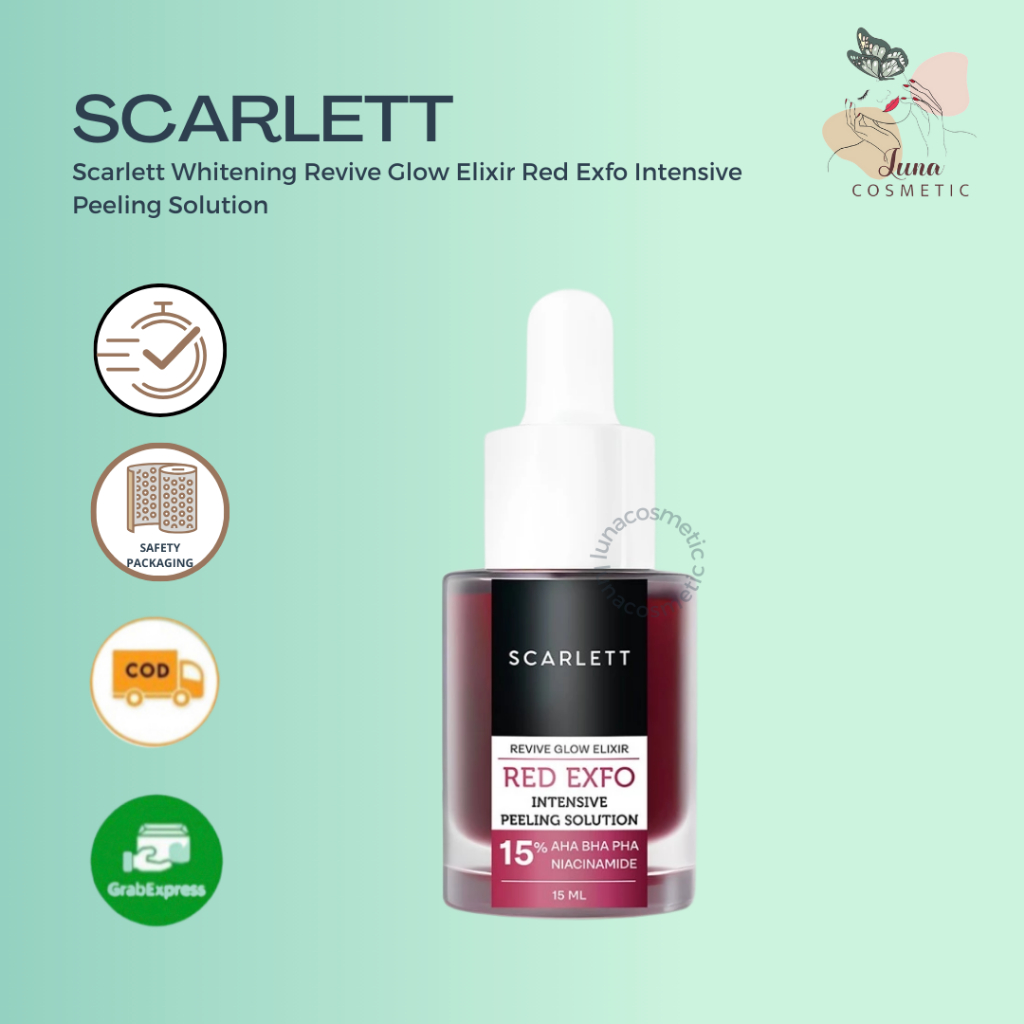 Jual Scarlett Revive Glow Elixir Red Exfo Intensive Peeling Solution ...