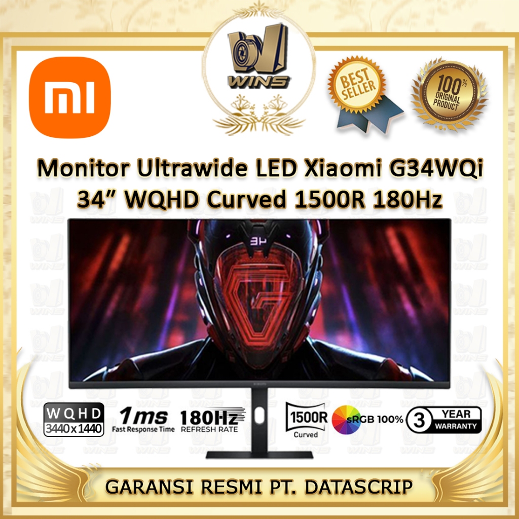 Jual Xiaomi G34WQI Mi Monitor 34" WQHD Ultrawide 180Hz Curved Gaming ...