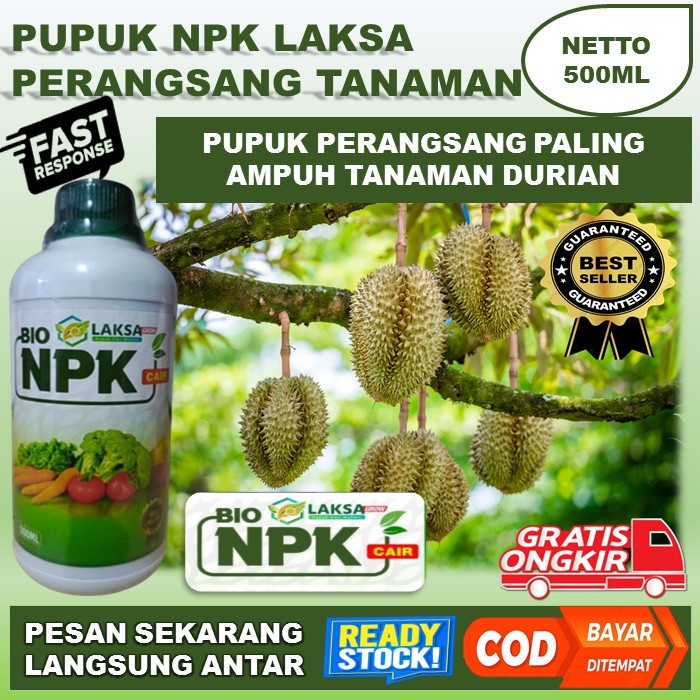 Jual Pupuk Penyubur Terbaik Durian – Bio Npk Laksa Grow 500 Ml Pupuk Npk Pelebat Tanaman Durian ...